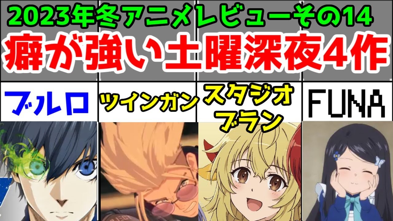 【23冬の土曜深夜】「2023年冬アニメ」4作アニメレビュー総評まとめ【その14】【ブルーロック・トライガンスタンピード・最強陰陽師・ろうきん8】【4/93作品】 - MOEPP